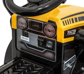 Ramiz Traktor buldozer G320 pro nejmenší děti žlutý + pohyblivá lžíce + melodie + klakson + LED světla