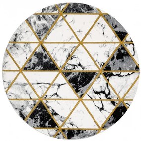 Dywany Łuszczów, Kusový koberec Emerald 1020 black and gold kruh, 120x120 (průměr) kruh, černobílá, ložnice
