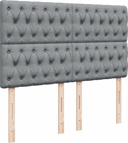 Box spring postel s matrací světle šedá 160 x 200 cm textil 3292846