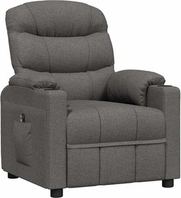 Elektrické polohovací křeslo tmavě šedé textil 3143492