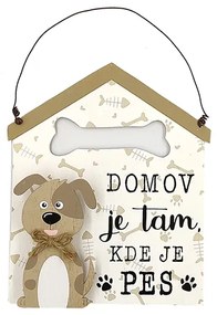 Domov&Mazlíci Dřevěná cedule domeček se psem