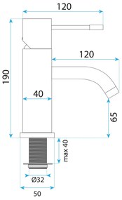 Umyvadlová baterie Rea LUNGO Diamond nízká, chrome