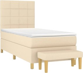 Box spring postel s matrací krémová 90x190 cm textil 3137122
