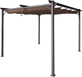 Hnědá terasová pergola s roletami La Palma 3x3 Garden Point