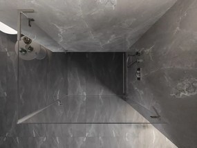 Mexen Lunar-B L pravý výklopný sprchový kout 95 x 90 cm, čiré sklo, broušená ocel, 832L-095-090-97-00-P
