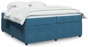 Box spring postel s matrací tmavě modrá 200x200 cm samet 3285666