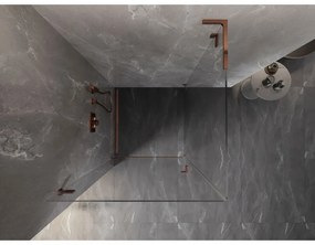 Mexen Lunar-B L výklopný sprchový kout levý 70 x 70 cm, čiré sklo, růžové zlato, 832L-070-070-60-00-L
