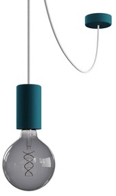 creative cables EIVA elegant závěsná lampa IP65 do exteriéru s kabelem, decentralizerem, silikonovým baldachýnem a objímkou, voděodolná Barva: Petrolejová