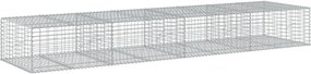 Gabionový koš s víkem 400 x 100 x 50 cm pozinkované železo 3295181