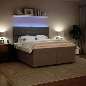 Box spring postel s matrací světle šedá 180x200 cm samet 3293284