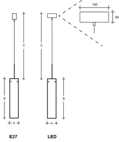 Lucis Závěsné svítidlo MAIA A, 1xE27, v. 50 cm
