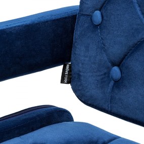 Židle na kolečkách Stockholm - modrý velur
