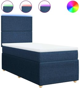 Box spring postel s matrací modrá 90x190 cm textil 3294210