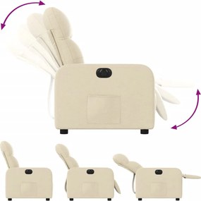 Elektrické polohovací křeslo krémové textil 3206785