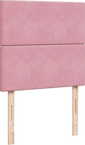 Box spring postel s matrací růžová 90x200 cm samet 3293109