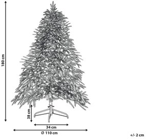 Zasněžený vánoční stromek se světýlky 180 cm bílý MIETTE Beliani
