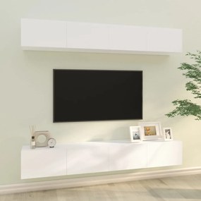 vidaXL Nástěnné TV skříňky 4 ks bílé 100 x 30 x 30 cm