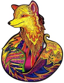 Puzzle dřevěné, barevné - Tajemná liška