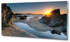 Wallmuralia Fotoobraz na skle Skály na pláži 100x50