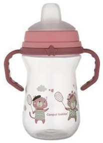 Canpol babies Hrneček se silikonovým pítkem FirstCup BONJOUR PARIS 250 ml Canpol Babies Růžový