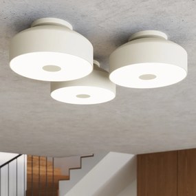 Stropní svítidlo Omiq, 1x béžové kovové stínítko, (bílý plast), (fi 30 cm)