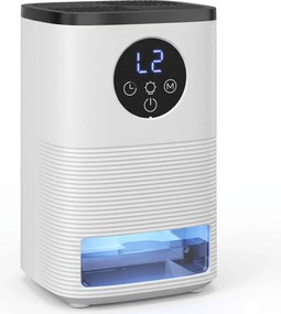 HOMCOM tichý mini odvlhčovač 1,4 l s RGB světlem, bílý