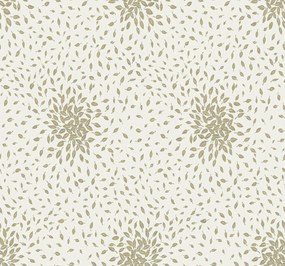 Krémovo-zlatá vliesová tapeta s listy, MD7103, Modern Metals, York