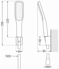 Mexen příslušenství - 1-bodový ruční sprchový set R-49, černá/zlatá,785495052-75