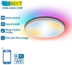 Aigostar - LED RGBW Stmívatelné stropní svítidlo LED/22W/230V 2700-6500K Wi-Fi