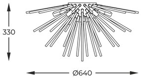Zuma Line C0491-06B-F7DY - Přisazený lustr URCHIN 6xG9/42W/230V zlatá