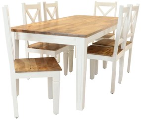 furniture-nabytek.cz - Jídelní set pro 6 osoby masiv mango