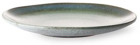 HK living Keramický talíř 70's Moss 17,5 cm, modrá barva, zelená barva, keramika