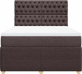 Box spring postel s matrací tmavě hnědá 140x190 cm textil 3292061