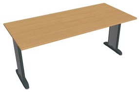 Stůl jednací rovný 180 cm - Hobis Flex FJ 1800 Dekor stolové desky: buk, Barva nohou: černá