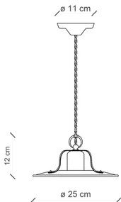Ferroluce Závěsné retro svítidlo COUNTRY, Ø 25 cm, 1xE27 Barva: Červená