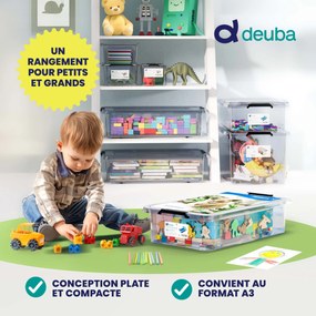 Deuba Úložný box průhledná 60 × 40 × 17 cm 30L stohovatelný