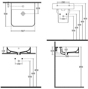 Isvea - Umyvadlo na desku/závěsné SOTT AQUA 50x50 cm keramika/bílá