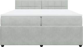 Box spring postel s matrací světle šedá 200x200 cm samet 3290130