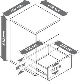 Tchibo - Noční stolek boxspring - barva: bílá