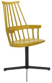 Otáčecí křeslo Comback žlutá/černá, Kartell - 5952