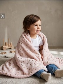 Sinsay - Dětská deka s třpytivými hvězdami - růžová