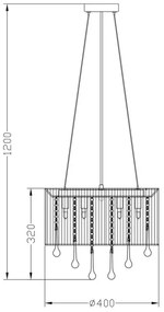 Zuma Line RLD92174-8B - Lustr na lanku VERONA 8xG9/40W/230V černá