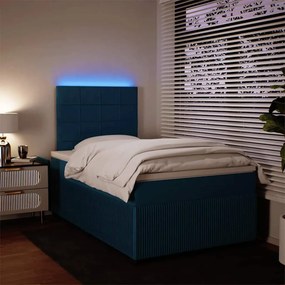 Box spring postel s matrací modrá 120 x 200 cm samet 3294614