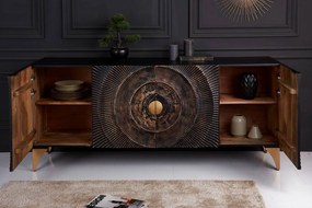 Designová komoda Venetia 177 cm černo-zlatá