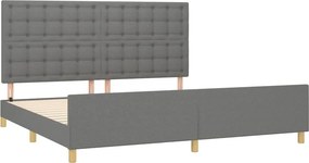 Rám postele bez matrace tmavě šedý 200 x 200 cm textil 3125406