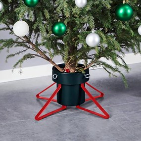 Stojan na vánoční stromek zelený a červený 46 x 46 x 19 cm - Default Title