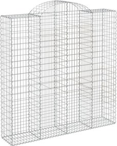 Klenuté gabionové koše 4 ks 200x50x200/220cm pozinkované železo 3146427