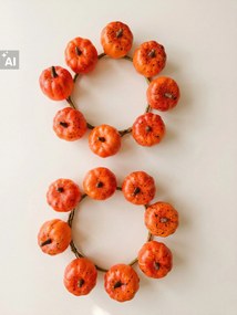 Sinsay - Podzimní dekorativní věnec s dýněmi 2 pack - oranžová