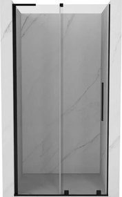 Mexen Velar L, posuvné sprchové dveře do otvoru 90 cm, 8mm čiré sklo, černá matná, 871-090-003-01-70