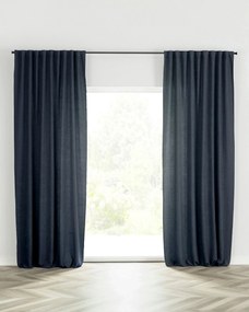 Hotový závěs BASIC s řasící páskou 140x280 cm tmavě modrý 1 ks.